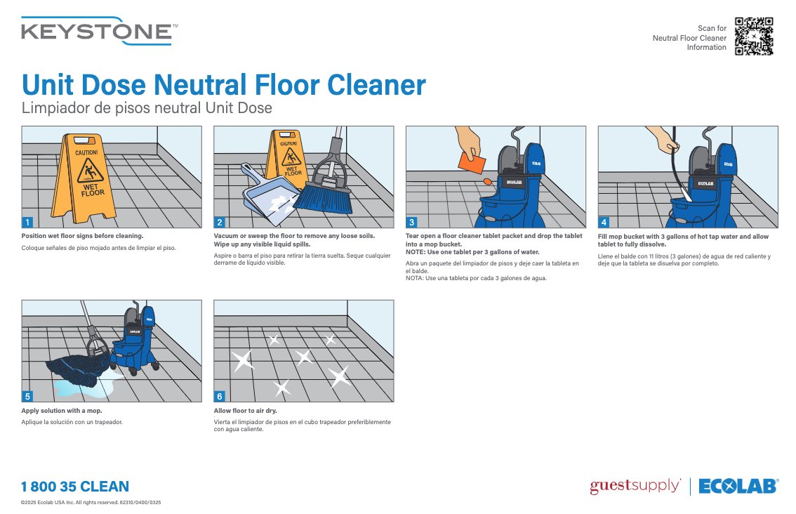 Unit Dose Neutral Floor Cleaner Wall Chart